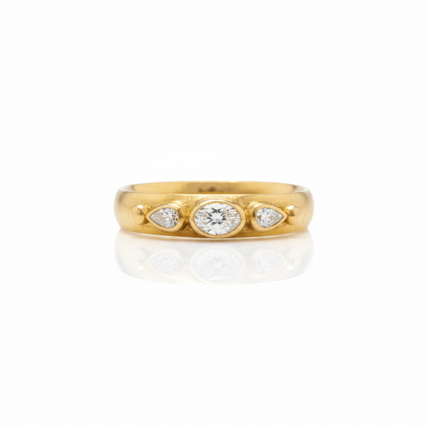 Geo Diamond Wide Band #1 – Nikki Nation Jewelry